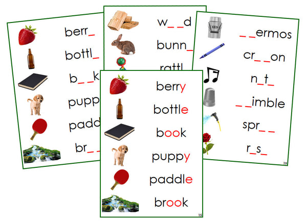 Green Phonogram Sound Cards Set 2 (photos) - Montessori Language Series ...