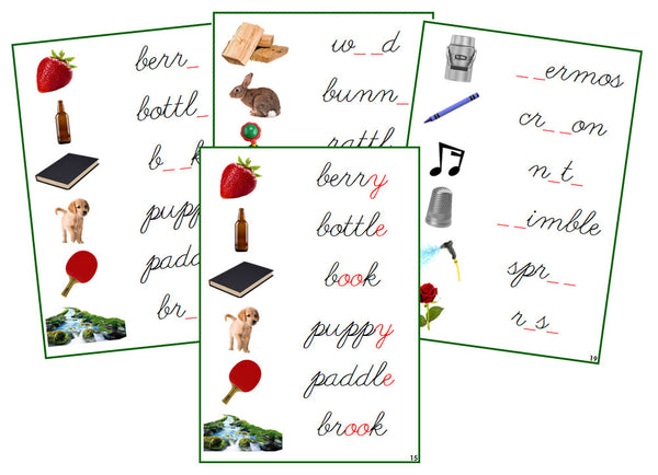 Green Phonogram Sound Cards Set 2 (photos) CURSIVE - Montessori ...