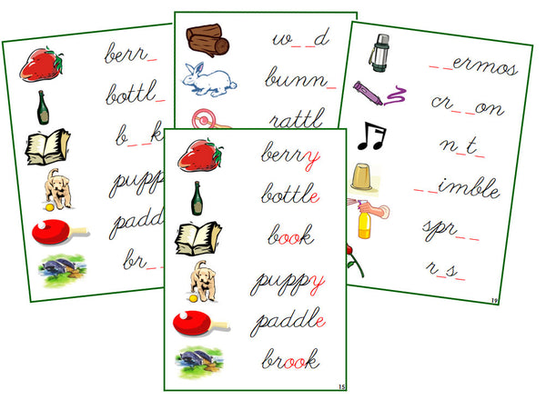 Green Phonogram Sound Cards Set 2 (cursive) - Montessori Language ...