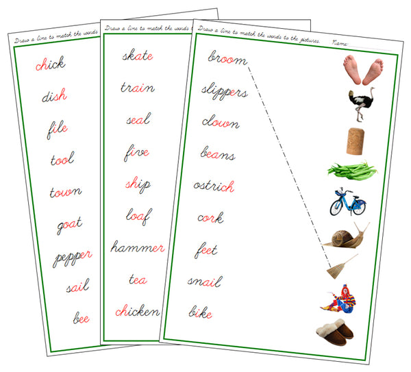 Montessori Green Language Series (photos) CURSIVE - Montessori Print ...