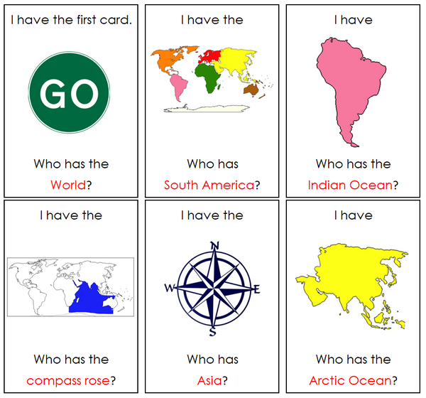 World Geography - I Have, Who Has Game - Montessori Print Shop