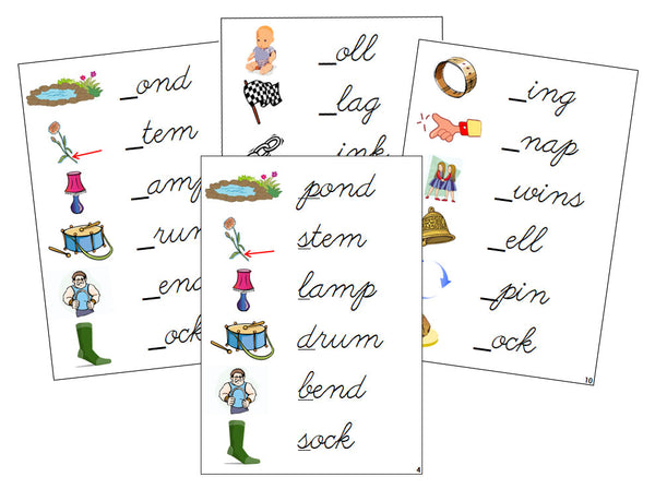 Initial Sound Cards (Step 2) CURSIVE - Montessori Print Shop