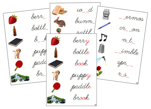 Phonogram Sound Cards Set 2 Step 3 (photos) CURSIVE - Montessori Print ...