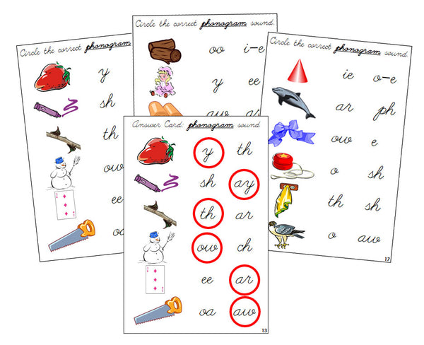 Phonogram Sound Choice Cards Set 2 (Step 3) CURSIVE - Montessori Print ...
