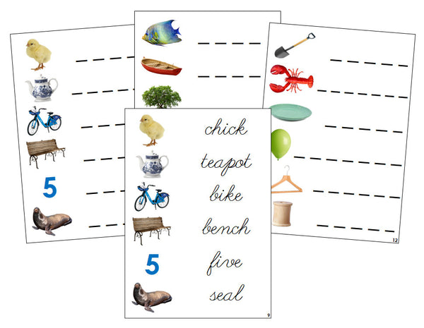 Phonogram Spelling Cards Set 1 Step 3 (photos) CURSIVE - Montessori ...