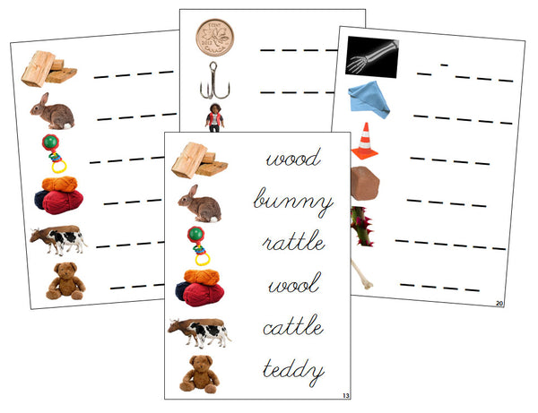 Phonogram Spelling Cards Set 2 Step 3 (photos) CURSIVE - Montessori ...