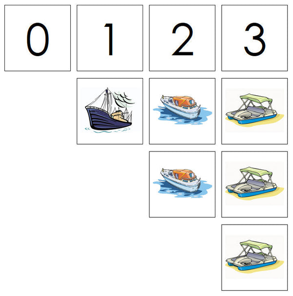 Number Cards & Boat Counters - Montessori Print Shop