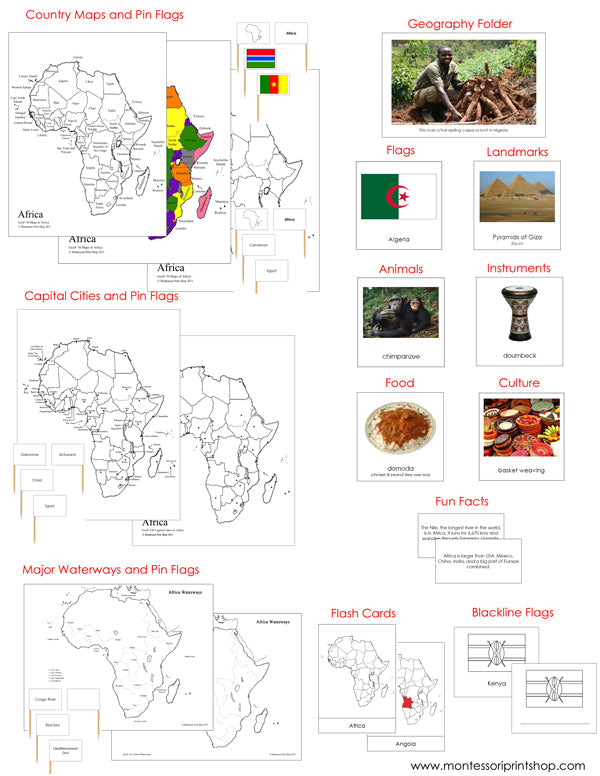 Africa Deluxe Continent Bundle - Montessori Print Shop