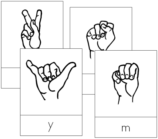 American Sign Language Cards - Montessori Print Shop