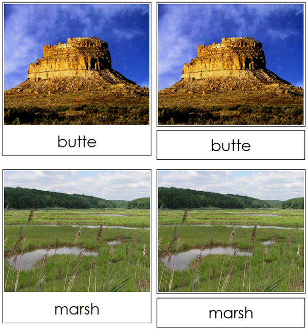 Aquatic & Land Feature Cards (Set 3) - Montessori Print Shop