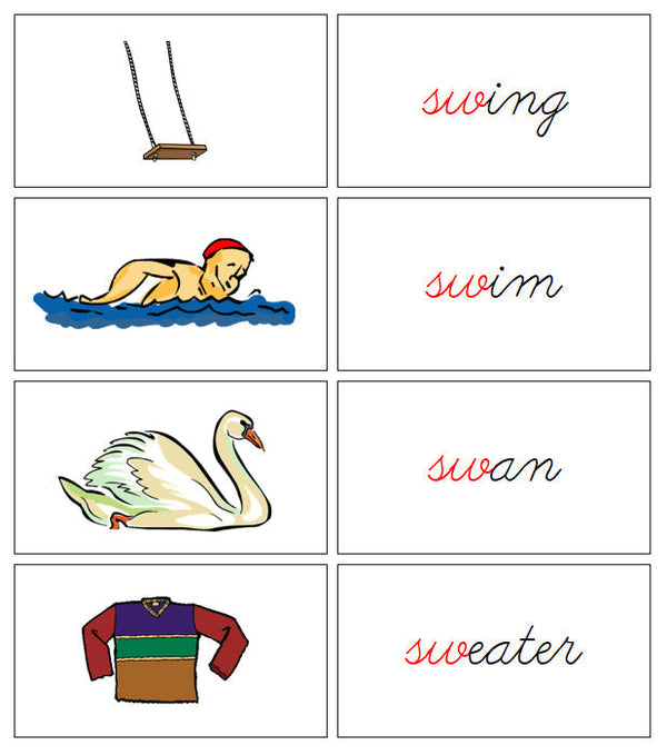 Blends & Digraphs (Set 3) CURSIVE - Montessori Print Shop