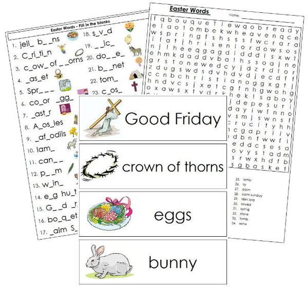 Easter Word Wall Cards - Montessori Print Shop