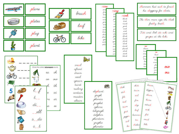 Montessori Green Language Series (Cursive) - Montessori Print Shop ...
