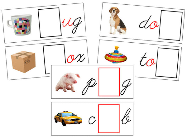 Printable Cursive Moveable Alphabet Sound Cards Bundle black/red ...