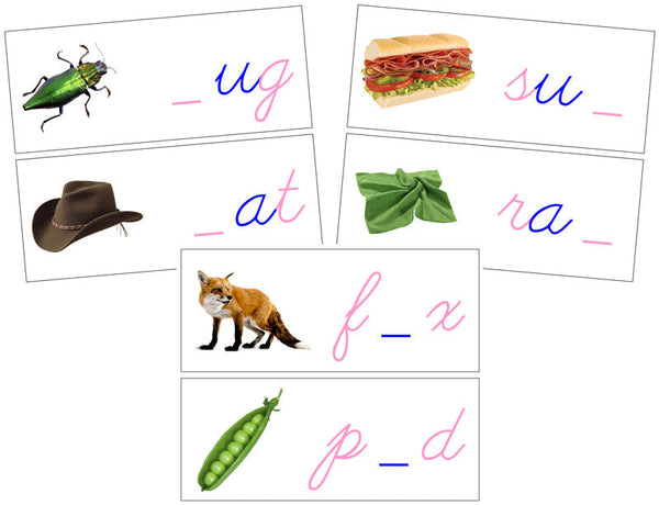 Wooden Cursive Moveable Alphabet Sound Cards Bundle pink/blue ...