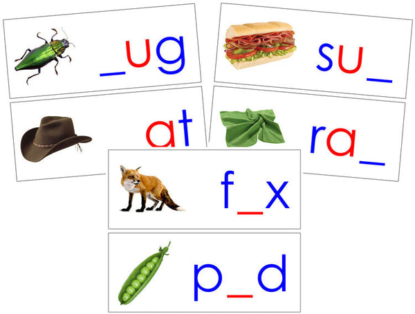 Wooden Print Moveable Alphabet Sound Cards Bundle blue/red - Montessori ...