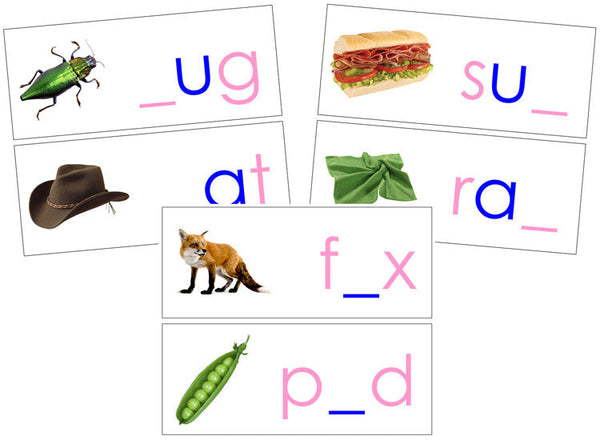 Wooden Print Moveable Alphabet Sound Cards Bundle pink/blue ...