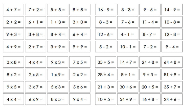 Addition Equation Slips - Montessori Print Shop