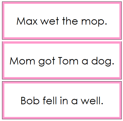 Pink Sentence Cards (Set 2) - Montessori Print Shop