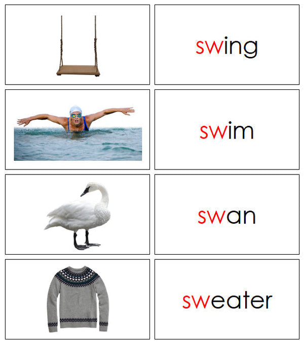 Blends & Digraphs Set 3 (photos) - Montessori Print Shop