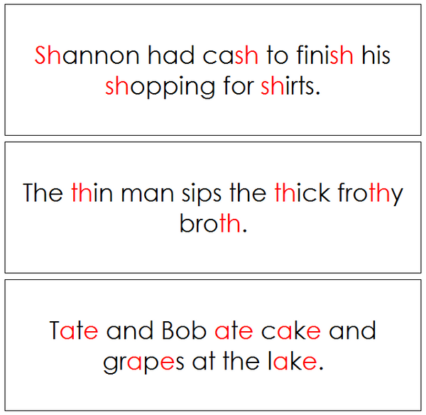 Phonogram Sentence Cards (Step 3) - Montessori Print Shop Digital Download
