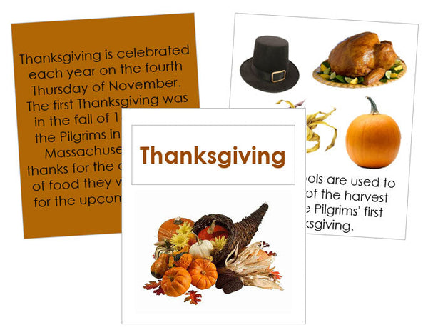 Thanksgiving (US) Cards & Booklet - Montessori Print Shop