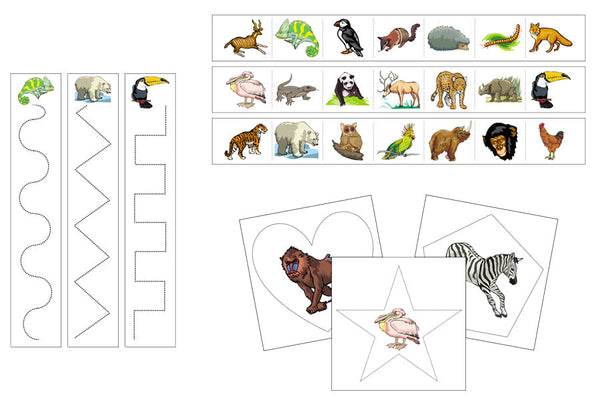 Zoo Animals Cutting Work - Montessori Print Shop
