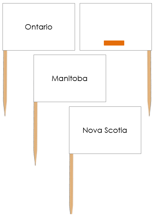 Canada Map Labels: Pin Flags - Montessori Print Shop Digital Download