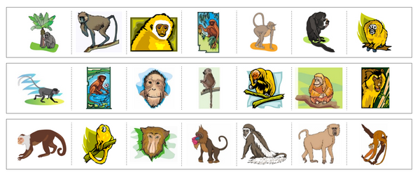 Monkeys Cutting Work - Montessori Print Shop Digital Download