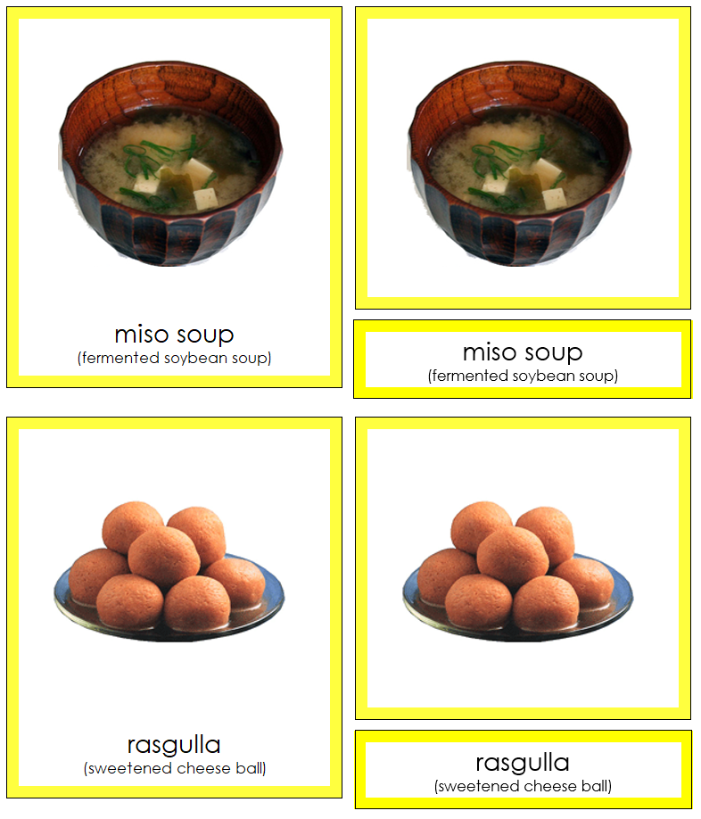 World Foods Bundle (color borders) - Montessori Print Shop Digital Download
