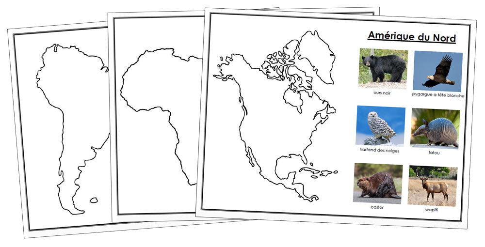 Animals of the Continents (Booklets) FRENCH - Montessori Print Shop