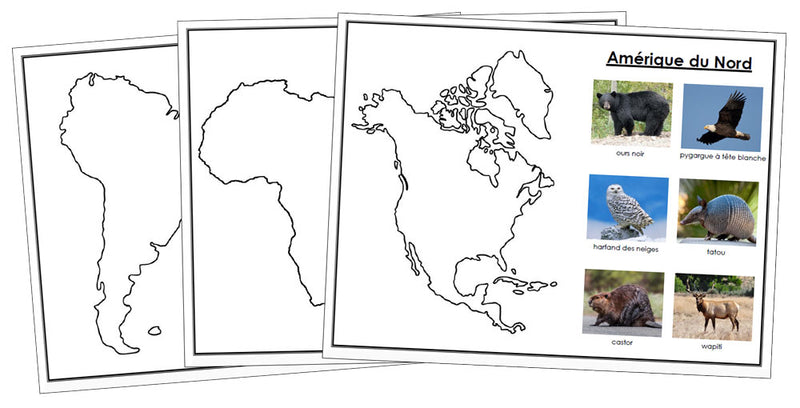 Animals of the Continents (Booklets) FRENCH - Montessori Print Shop