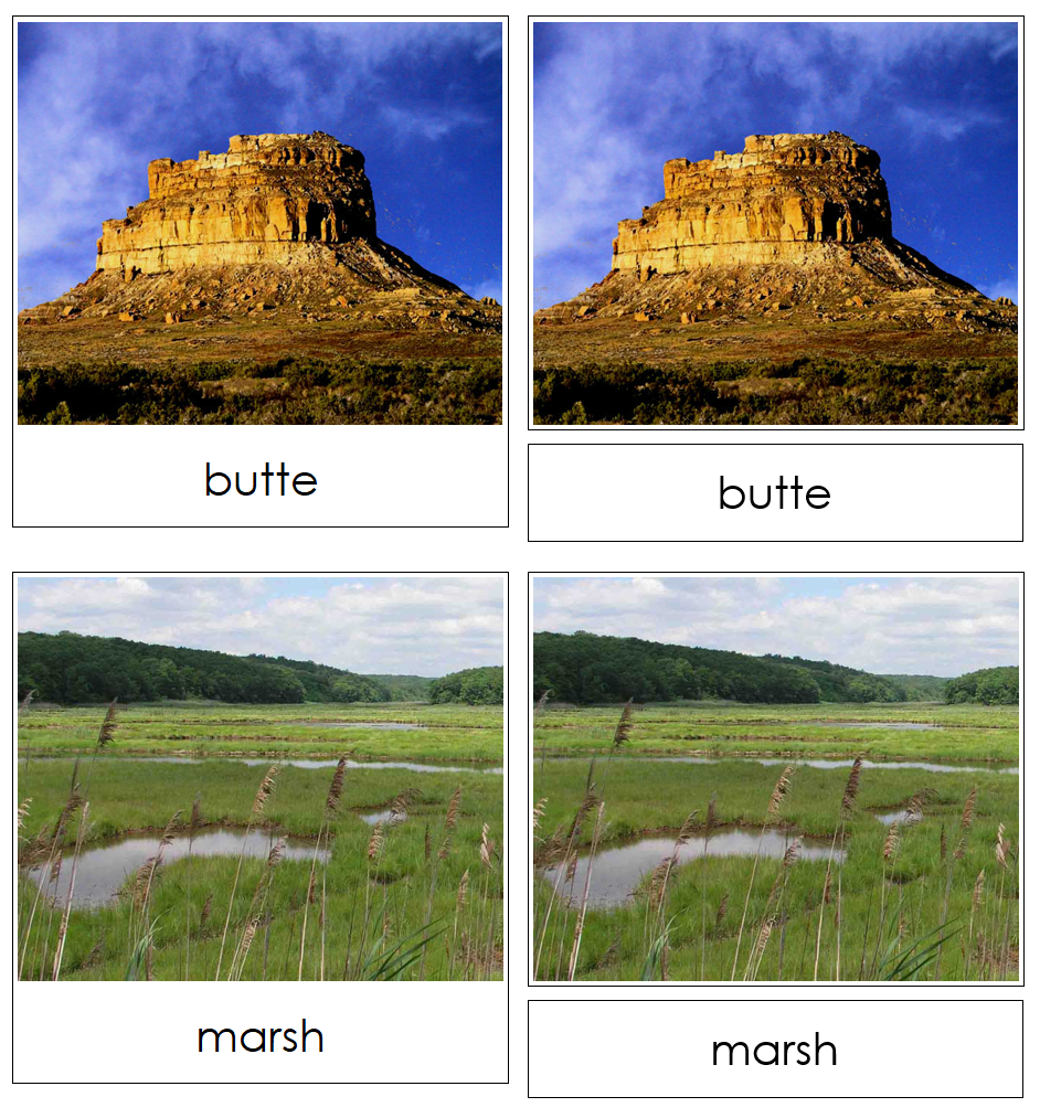 Aquatic & Land Feature Cards (Set 3) - Montessori Print Shop