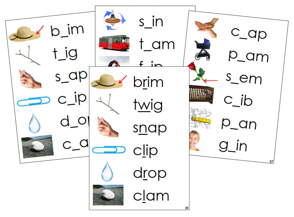 Sentence Cards Step 2, Set 1 (photos) - Montessori Print Shop