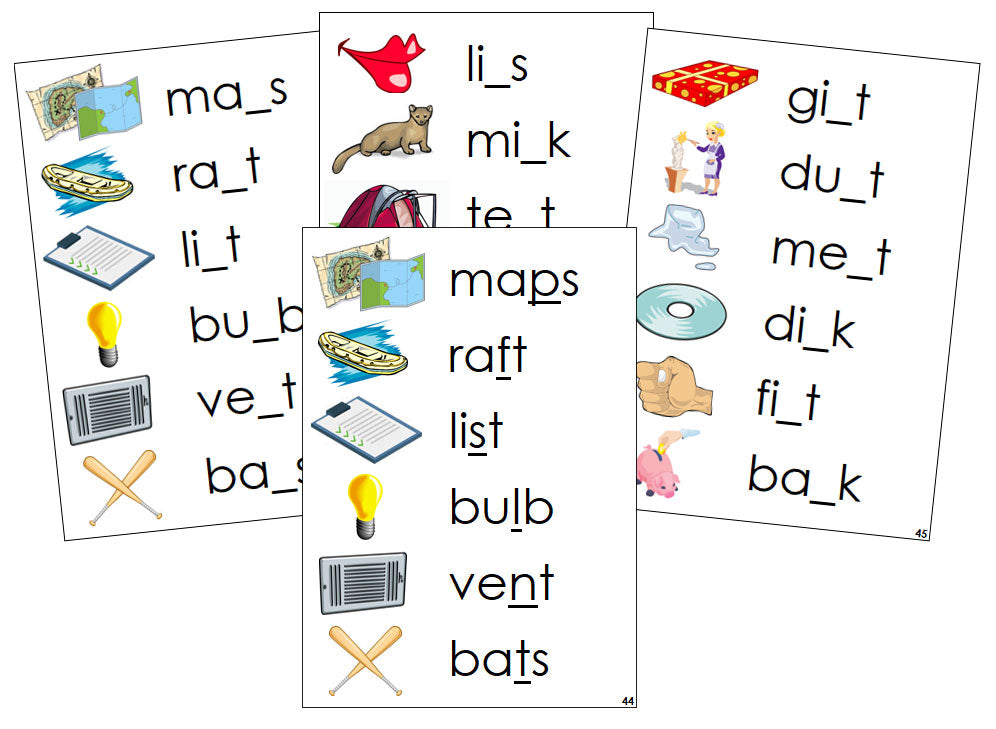 Step 2: CVCC Missing Consonant Cards - Montessori Print Shop