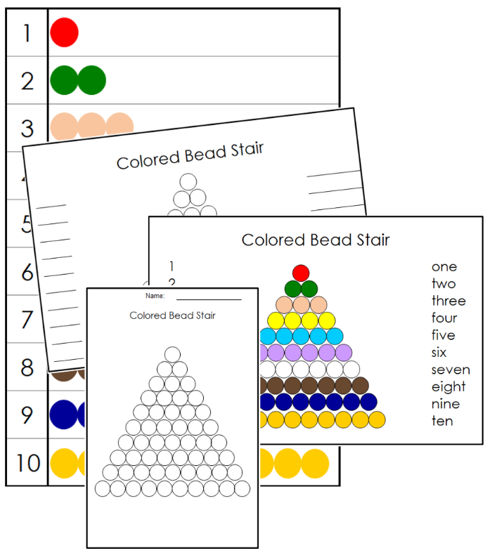 Montessori Number Rods Control Chart, Blackline Masters & Number Cards ...