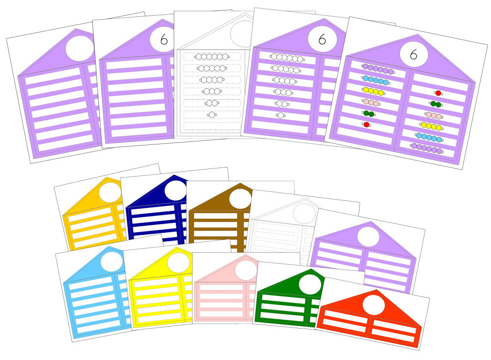 Montessori Color Bead Houses - Montessori Print Shop Digital Download