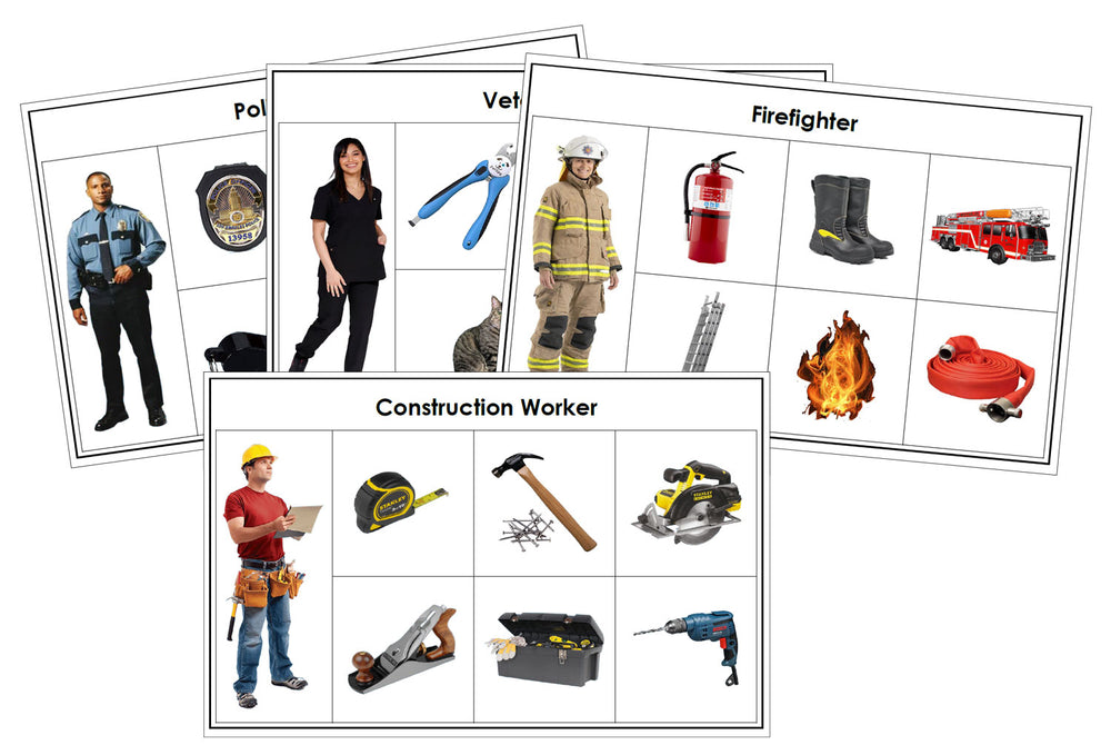 Community Helpers Sorting - Montessori Print Shop Digital Download