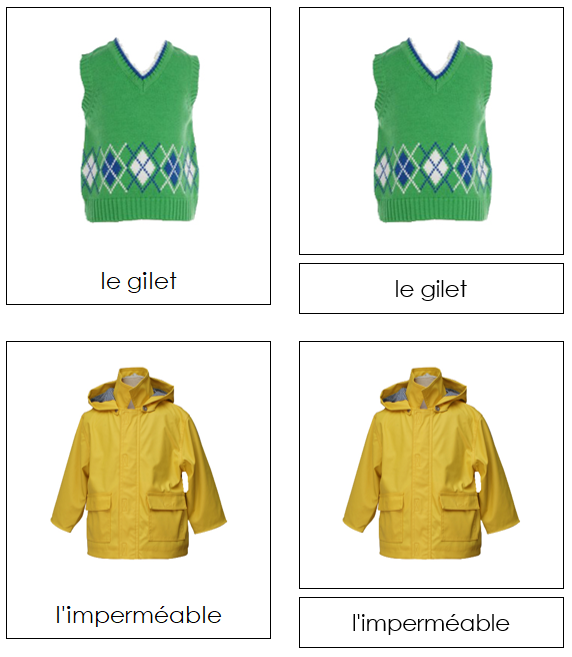 French - Clothing - Les cartes d'habillement - Montessori Print Shop