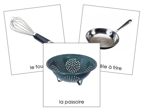 French - Cookware - Les cartes ustensiles de cuisine - Montessori Print ...