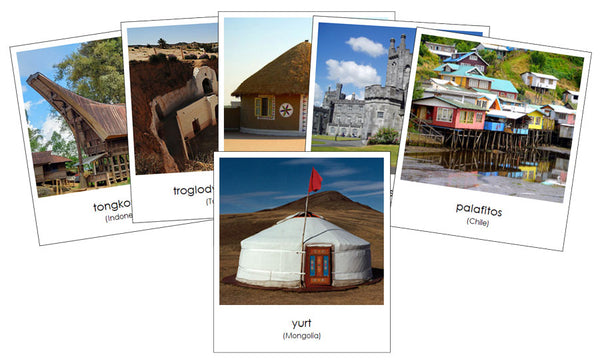 Homes Around the World - Montessori Print Shop Digital Download
