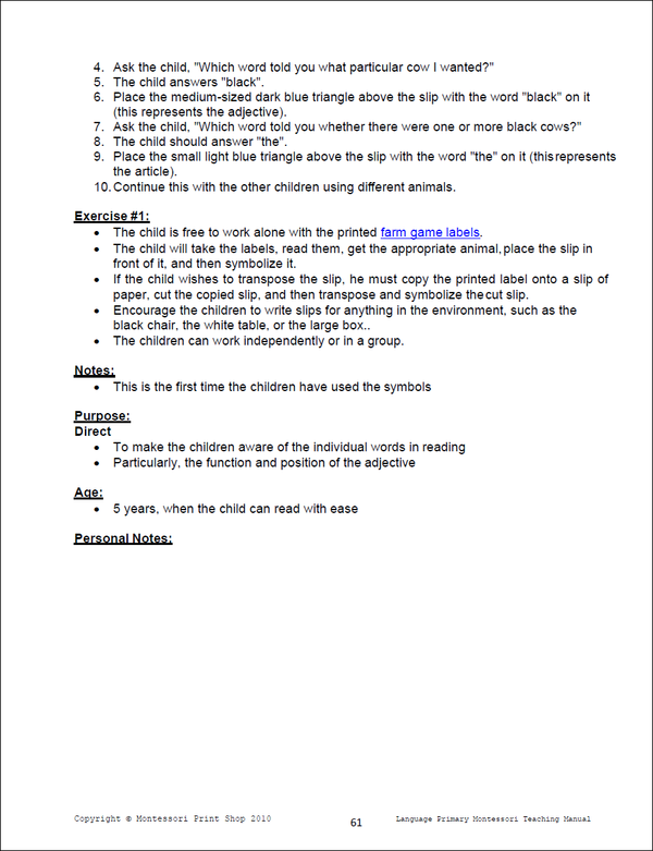 Primary Montessori Language Teaching Manual - Montessori Digital ...