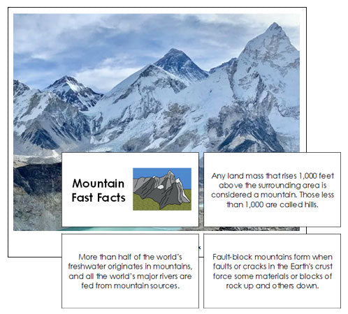 Mountain Fast Fact Cards - Montessori Print Shop