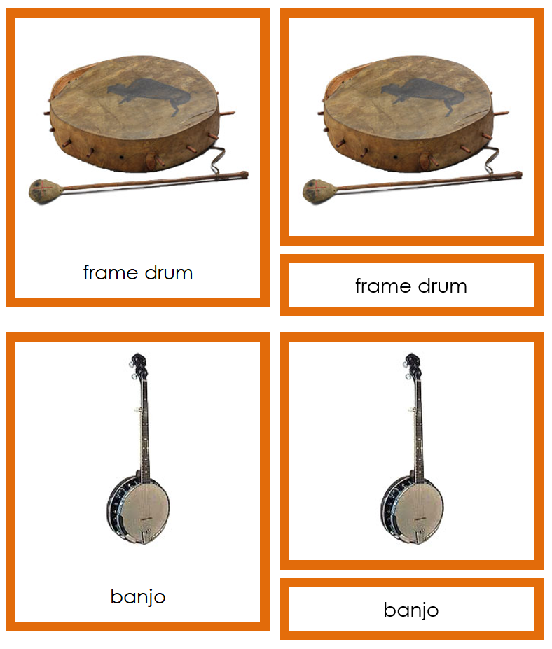 World Musical Instruments Bundle (color borders) - Montessori Print Shop
