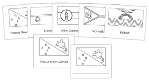 Oceanian Flag Outlines - Montessori Print Shop
