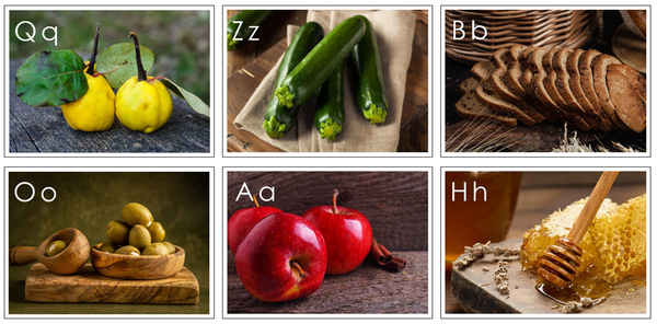 Phonetic Food Alphabet Cards - Montessori Print Shop Digital Download