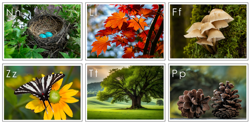 Phonetic Nature Alphabet Cards - Montessori Print Shop Digital Download