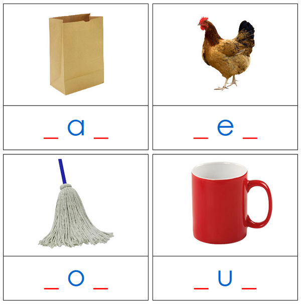 Phonetic Picture Cards - Vowel Sounds - Montessori Print Shop