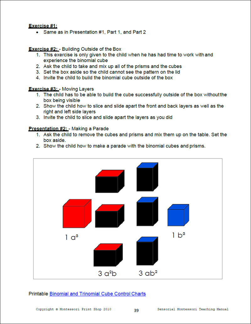 Primary Montessori Sensorial Teaching Manual - Montessori Print Shop ...