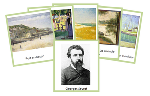 Georges Seurat Art Cards (color-coded) - Montessori Print Shop Digital Download